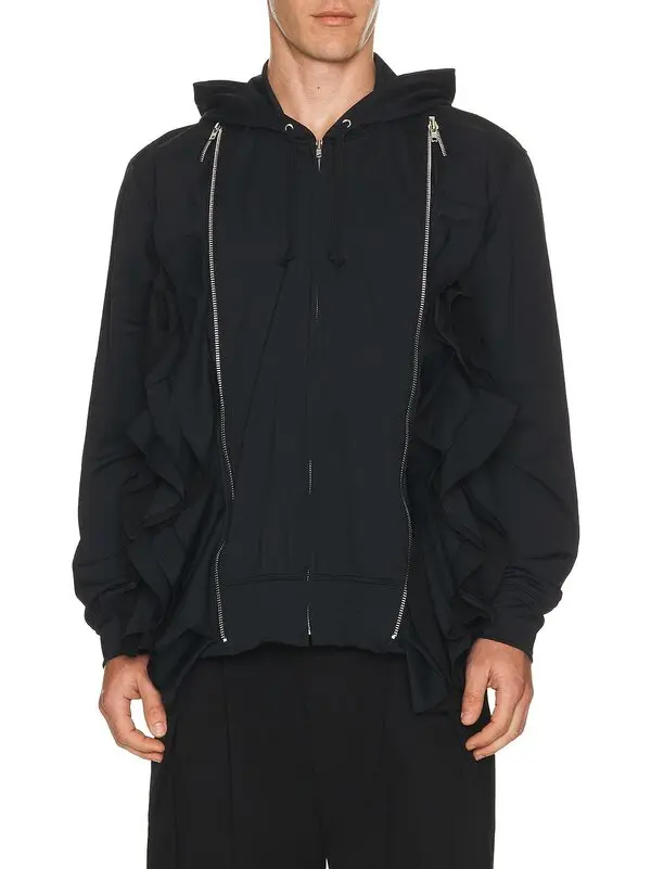 Comme Des Garçons Double Zipper Hoodie - Black