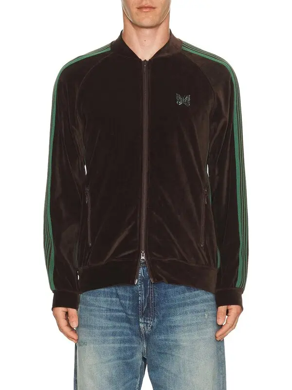 Needles Rib Collar Track Jacket - Brown