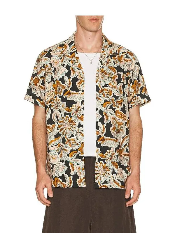 Scotch & Soda Printed Short Sleeve Shirt In . Also - Brown
