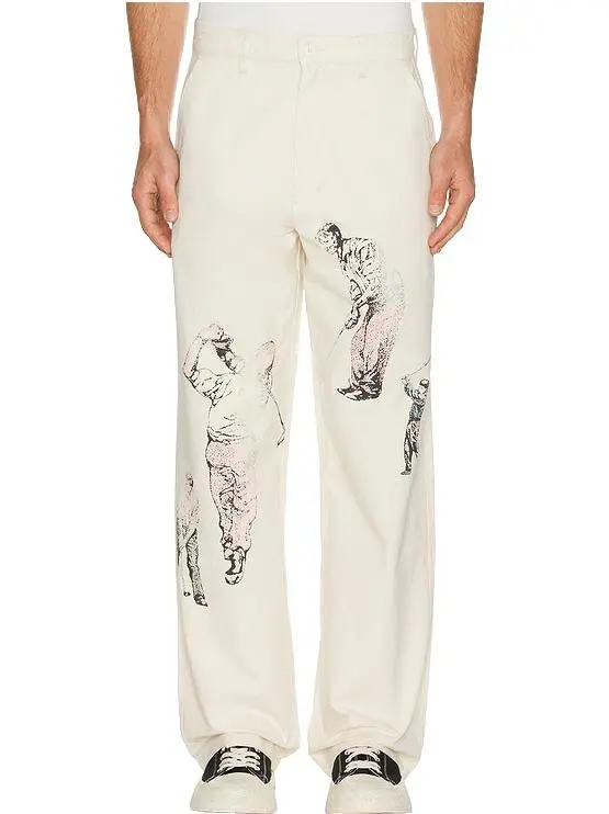 STUDENTS GOLF Francis Work Pants - Cream