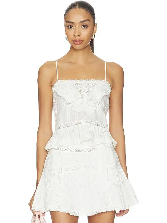 LoveShackFancy Ondeline Cami Top - White