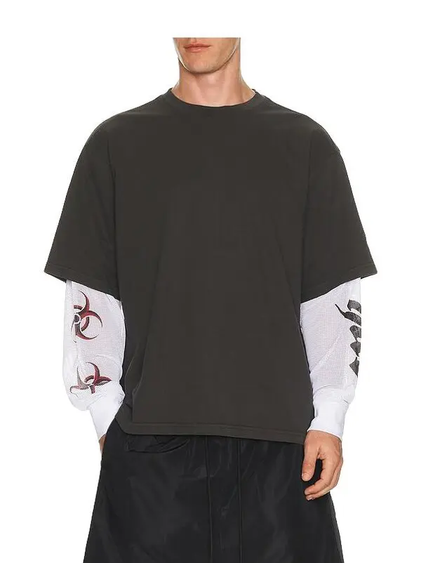 HUF Leon Long Sleeve Double Layer Top - Black