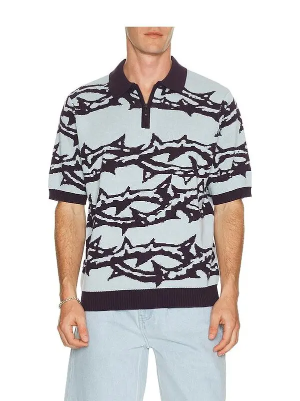 HUF Fantasies Knit Polo In . Also - Blue