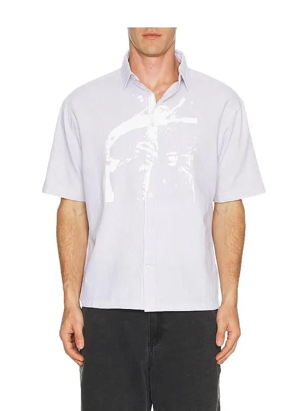 FORMER Vivian Boxy Stripe Shirt In . Also - Grey