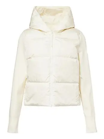 Canada Goose Hybridge Wide Quilt Knit Hooded Jacket - Cottongrass-linaigrette