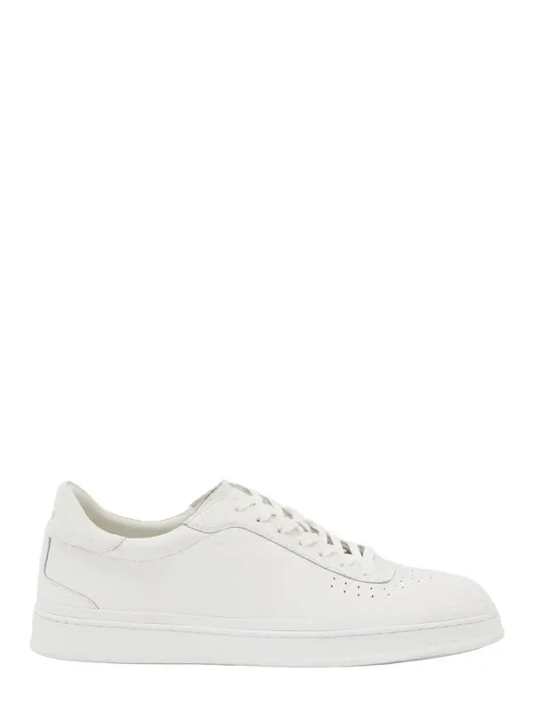 REISS Anders Leather Trainers - White