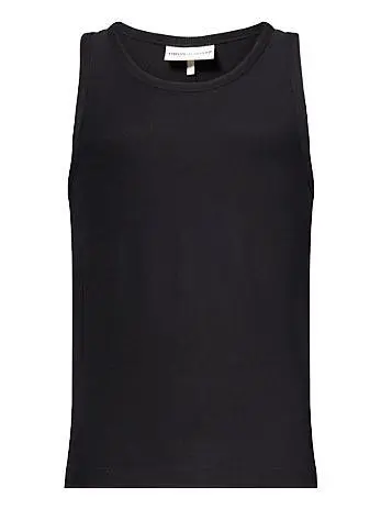 THE COUTURE CLUB Ribbed Sleeveless Jersey Vest Top - Black