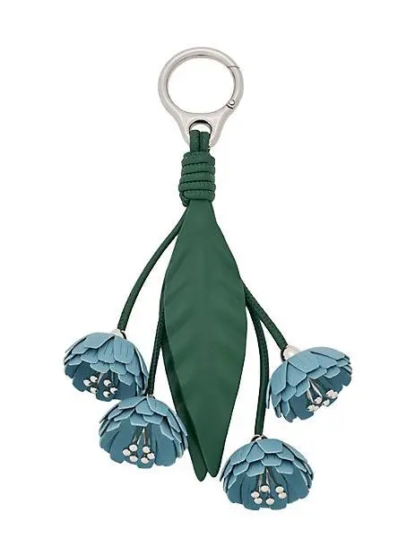 Loewe X Paula's Ibiza Flower Pistil Leather Bag Charm - Blue/green