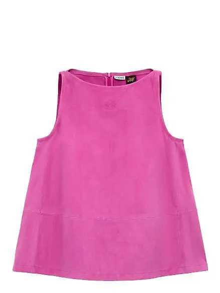 Loewe X Paula's Ibiza Anagram Relaxed-fit Suede Top - Pink