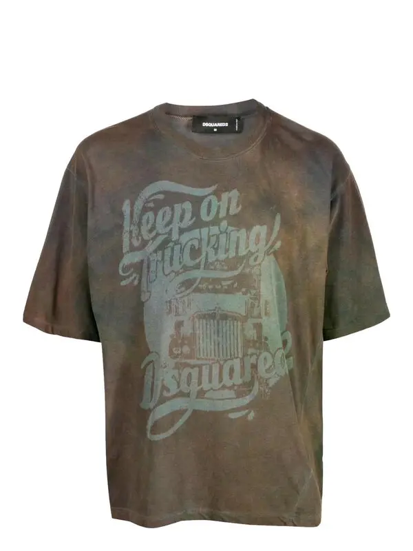 Dsquared2 Graphic-print Cotton T-shirt - Brown