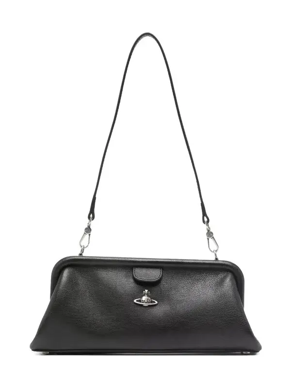 VIVIENNE WESTWOOD Jane Orb-plaque Grained-leather Shoulder Bag - Black