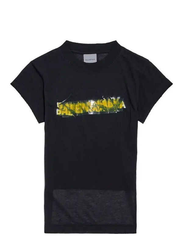 Balenciaga T-shirt With Messy Spray Artwork - Black