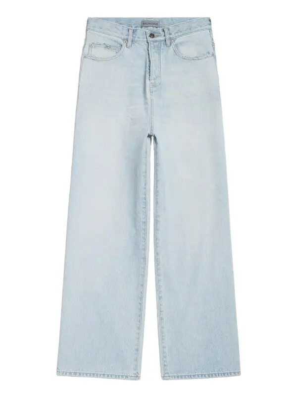 Balenciaga Wide Leg Denim Pants - Blue
