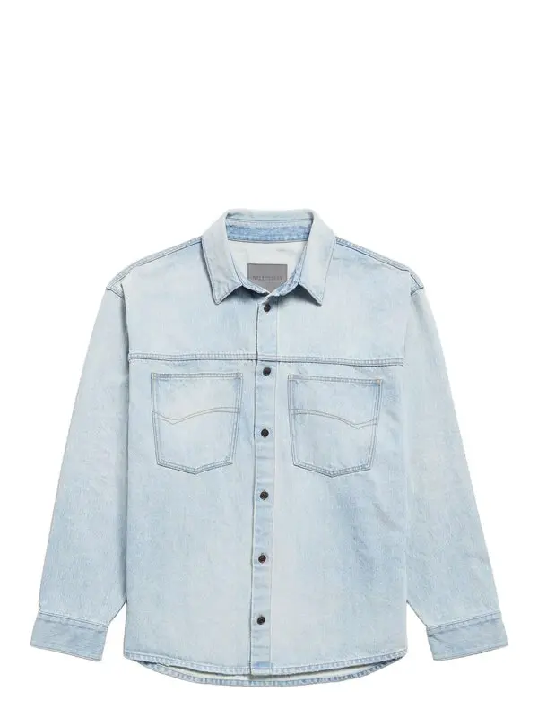 Balenciaga Denim Long Sleeve Shirt - Blue