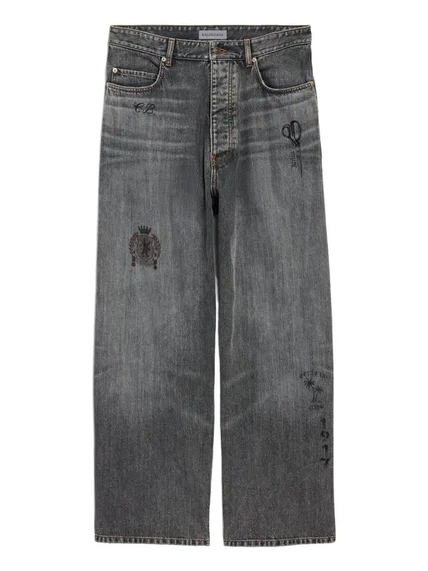 Balenciaga Tattoo Baggy Pants - Grey