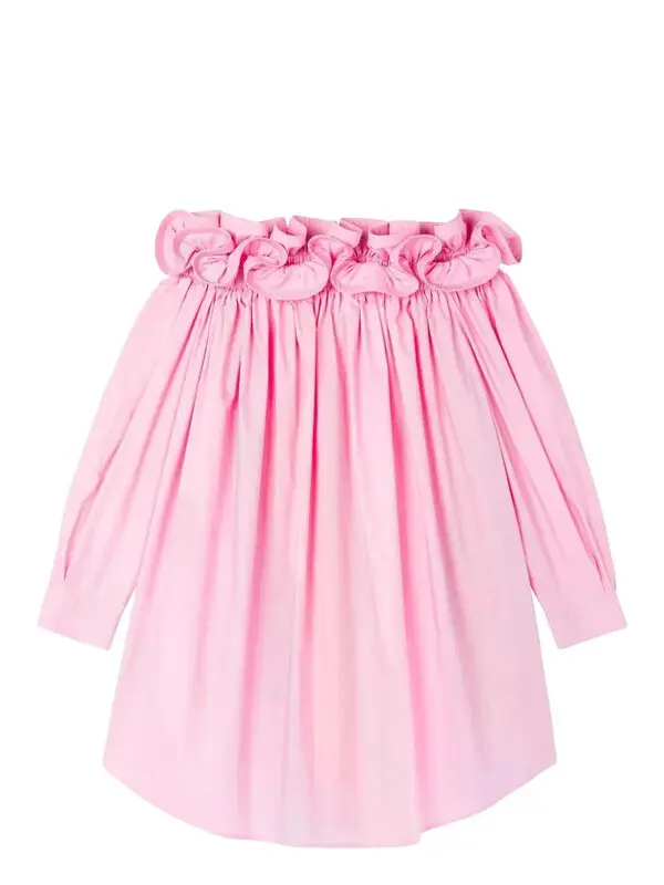 AZ FACTORY Theodora Ruffle-trim Cotton Minidress - Pink