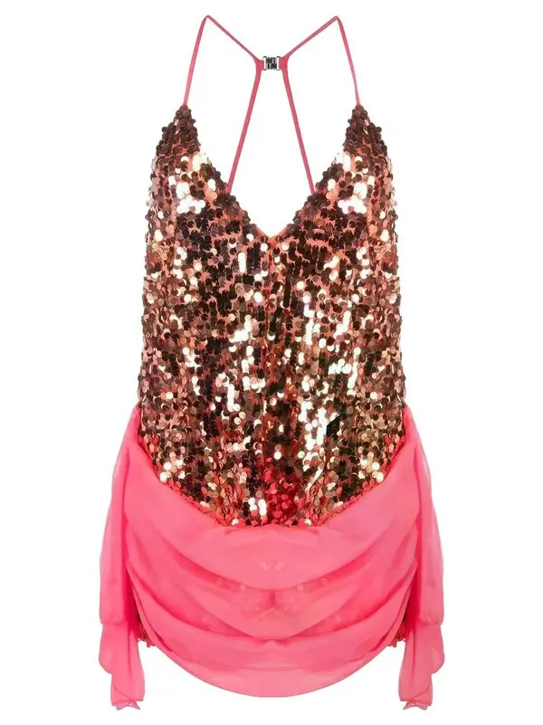 Dsquared2 Sequin-embellished Mini Dress - Orange