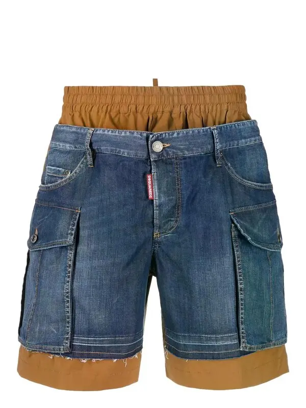 Dsquared2 Layered Denim Shorts - Brown