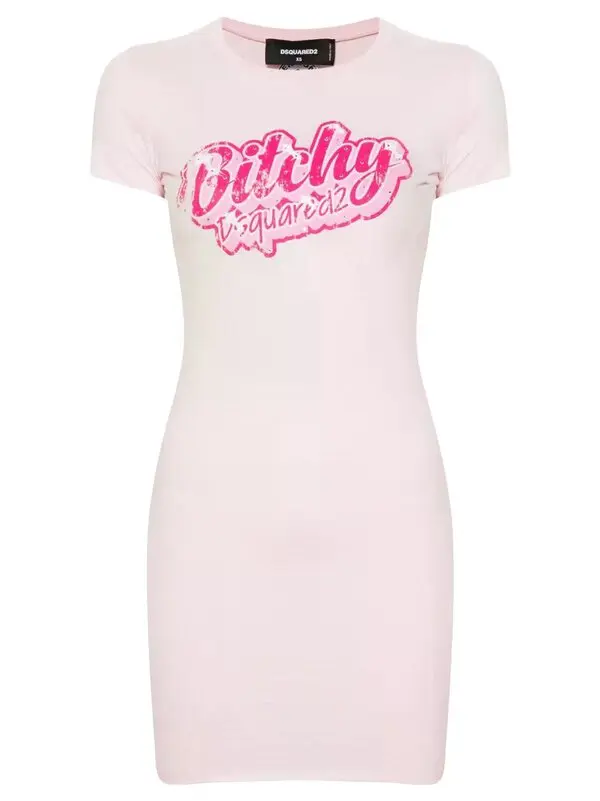 Dsquared2 Logo Mini Dress - Pink