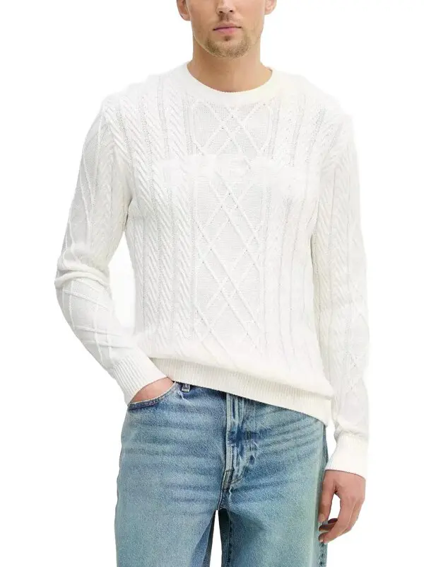 Guess Konrad Textured-knit Sweater - White
