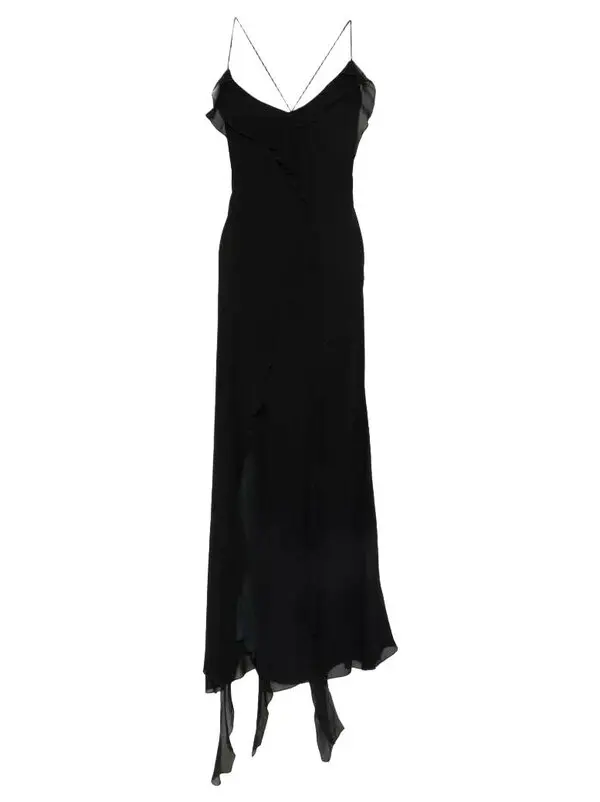 ANIYE BY Long Marian Ruffled Asymmetric Dress - Black