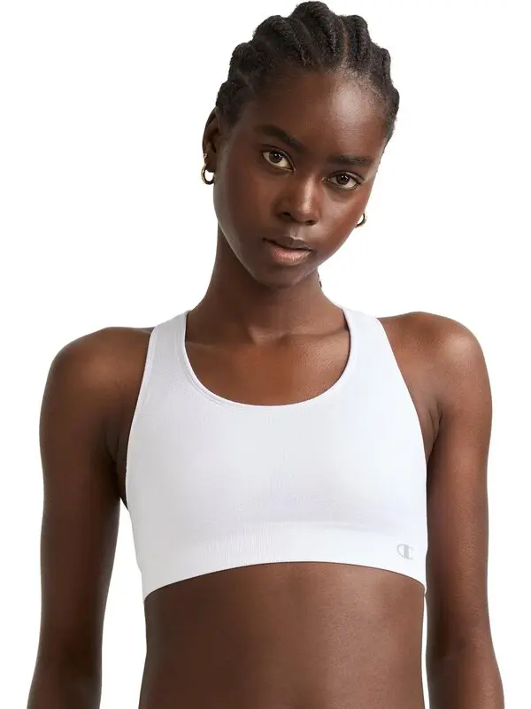 Champion Seamless Racerback Sports Bra - White