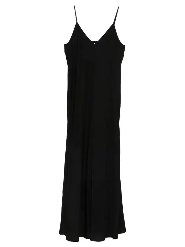 Dixie Crinkled-finish V-neck Midi Dress - Black