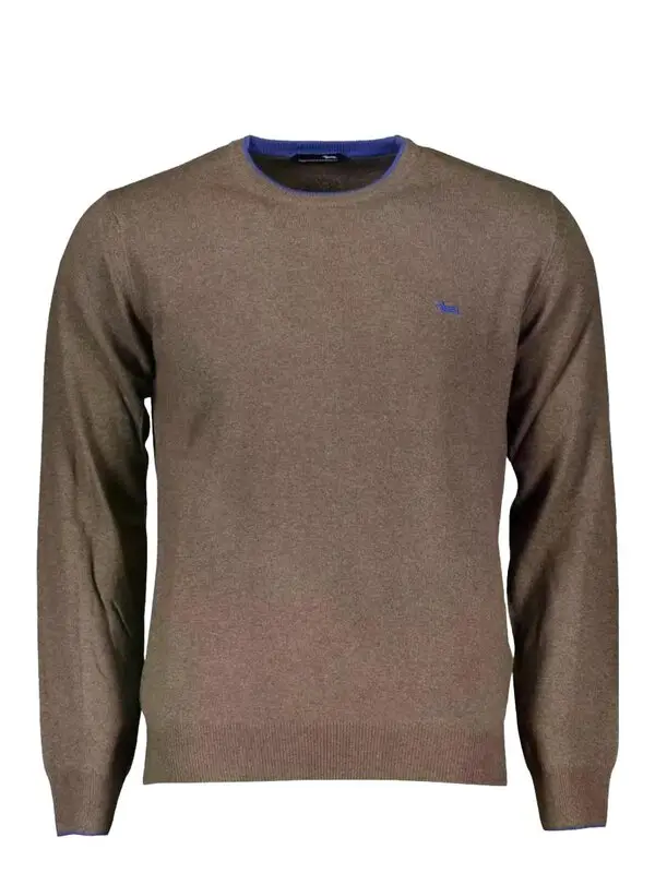 HARMONT & BLAINE Embroidered Logo Crew-neck Sweater - Brown