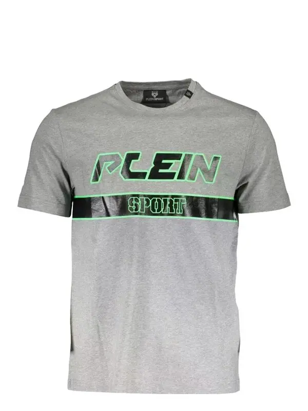 PLEIN SPORT Logo-print Cotton T-shirt - Grey