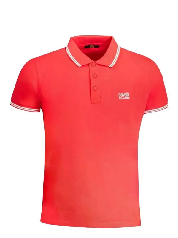Roberto Cavalli Logo-embroidered Tipped Polo Shirt - Red