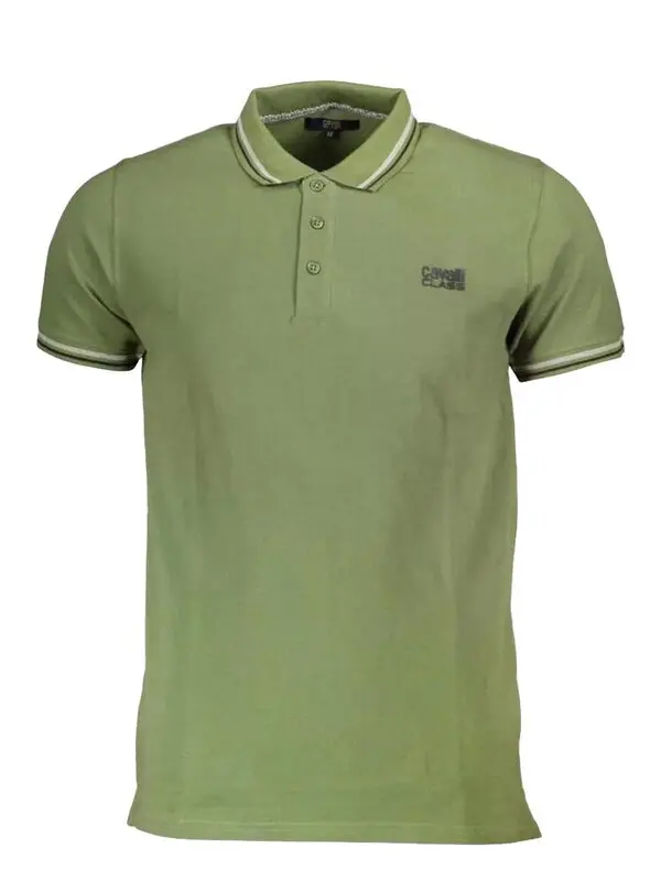 Roberto Cavalli Stripe-trim Embroidered Polo Shirt - Green