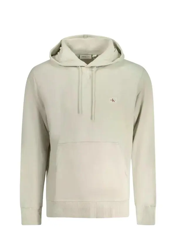 Calvin Klein Logo-patch Cotton Hoodie - Neutrals