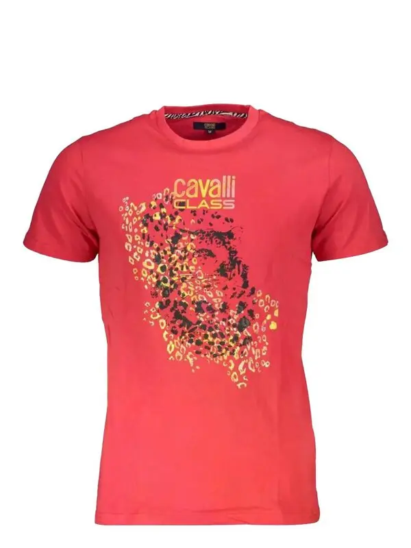 Roberto Cavalli Print-detail Round-neck T-shirt - Red