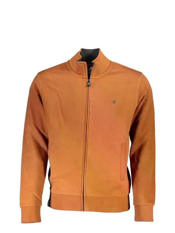 U.S. Grand Embroidered-logo Zip-up Cotton Sweatshirt - Brown
