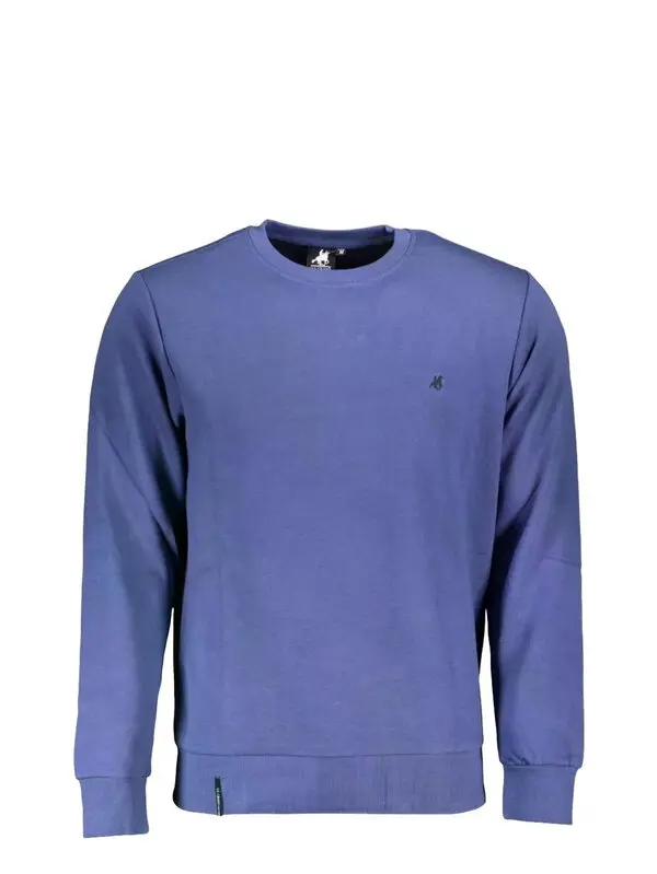 U.S. Grand Logo-embroidered Crew-neck Cotton Sweatshirt - Blue