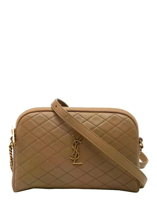 Saint Laurent 2023 Mini Quilted Gaby Pouch - Brown