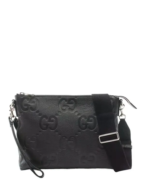 Gucci Medium Jumbo Gg Crossbody Bag - Black