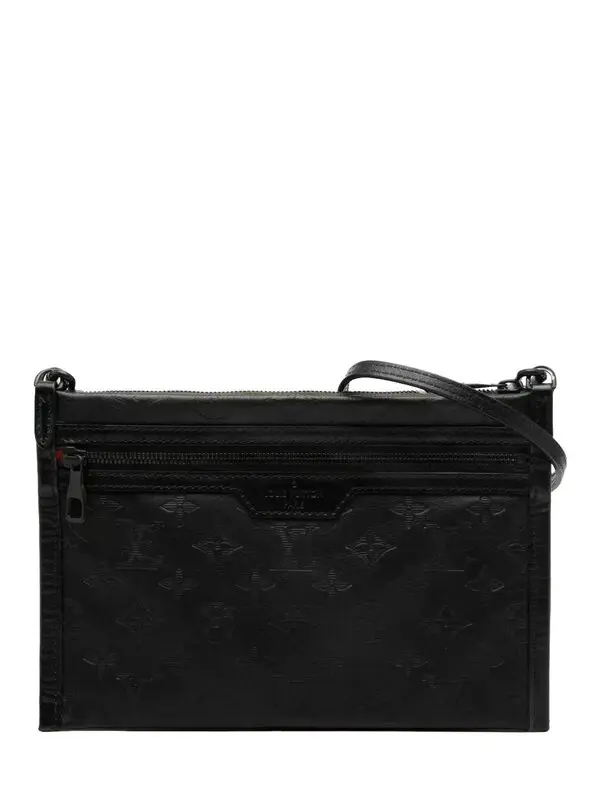 LOUIS VUITTON 2019 Monogram Shadow Double Flat Messenger Crossbody Bag - Green