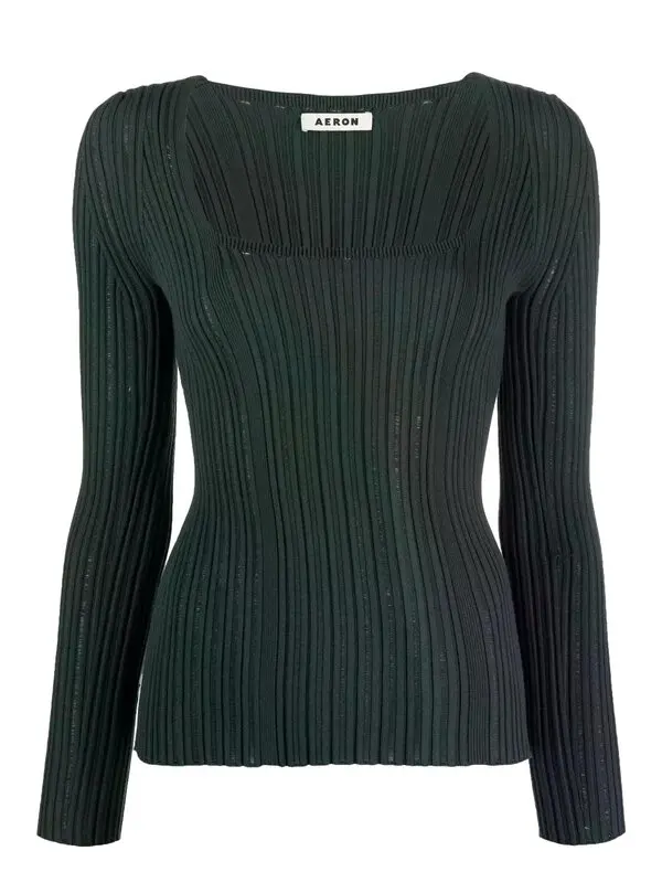AERON Finesse Ribbed-knit Jumper - Green