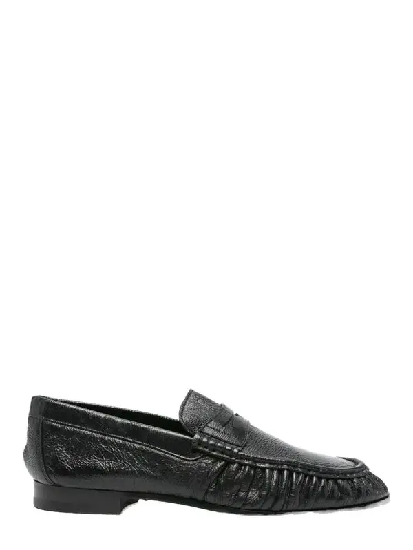 Tagliatore Ruched Detail Loafers - Black