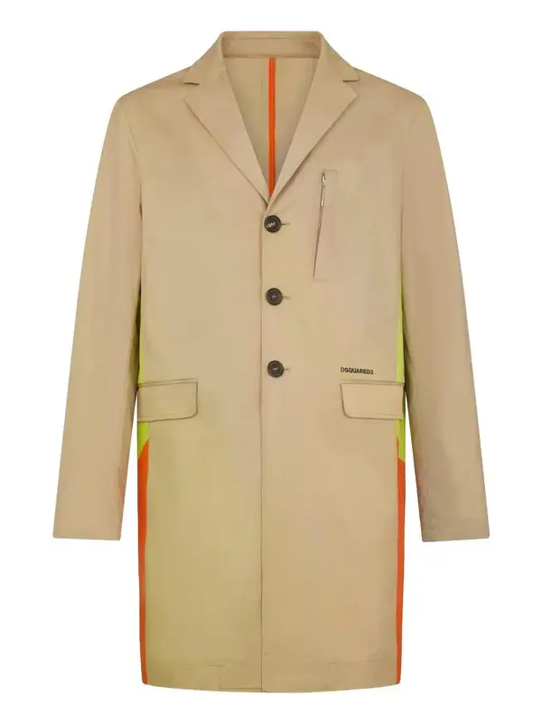 Dsquared2 Contrasting Panels Single-breasted Coat - Neutrals