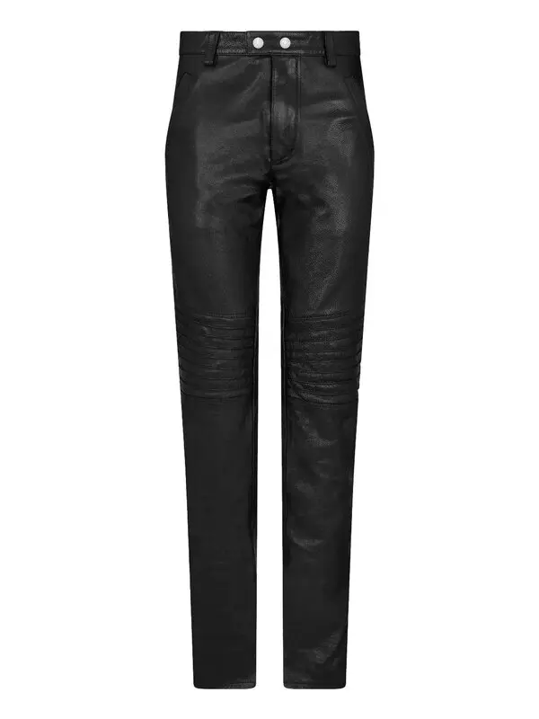 Dsquared2 Press-stud Fastening Leather Tapered Trousers - Black