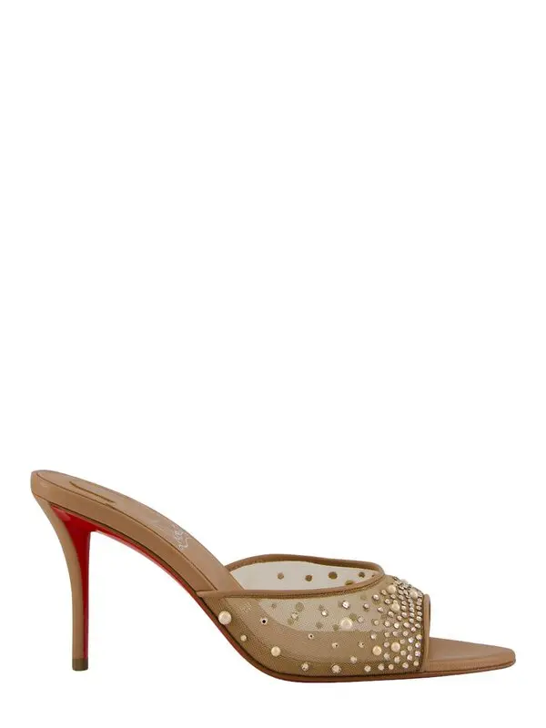 CHRISTIAN LOUBOUTIN Miss Z 80 Degrasstrass Perla Mule - Beige