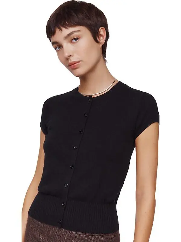 Maeve Coco Short-sleeve Cardigan - Black