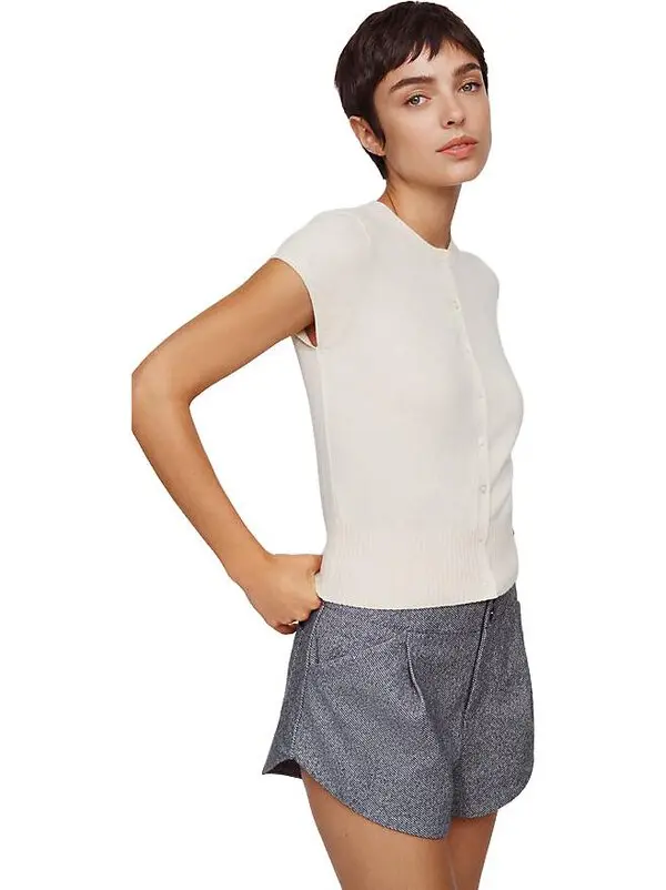 Maeve Coco Short-sleeve Cardigan - Cream