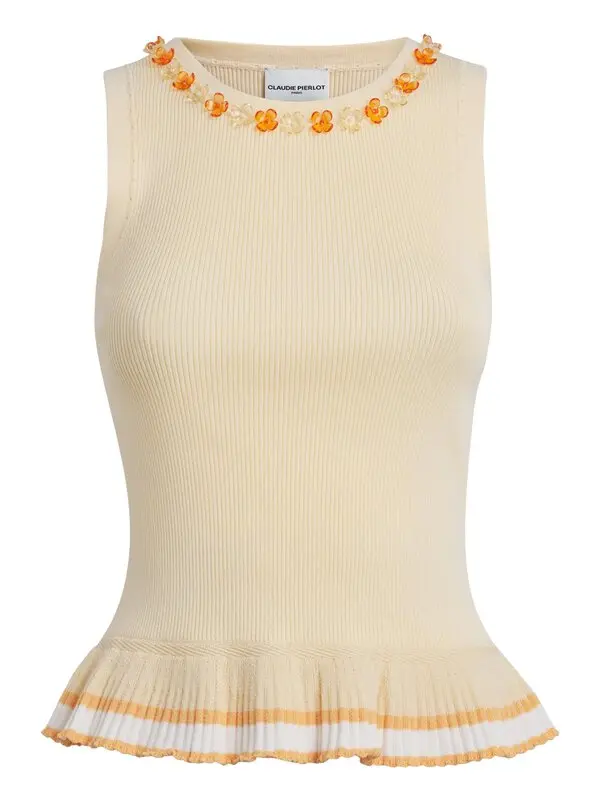 Claudie Pierlot Embellished Tank Top - White