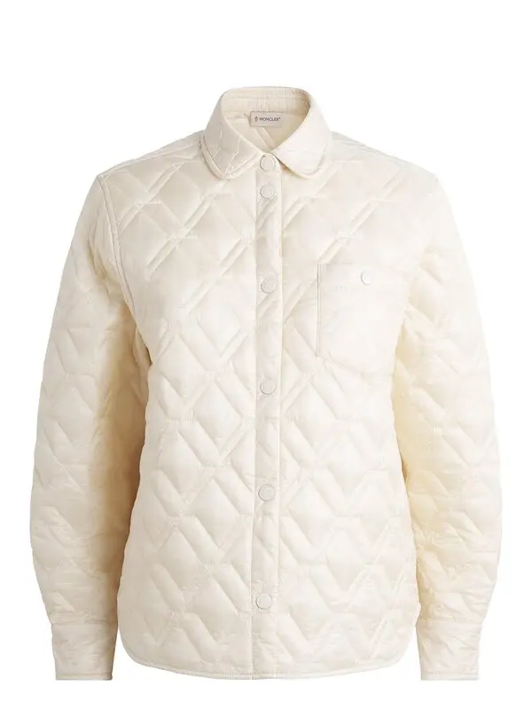 Moncler Diamond-quilted Overshirt - Ivory