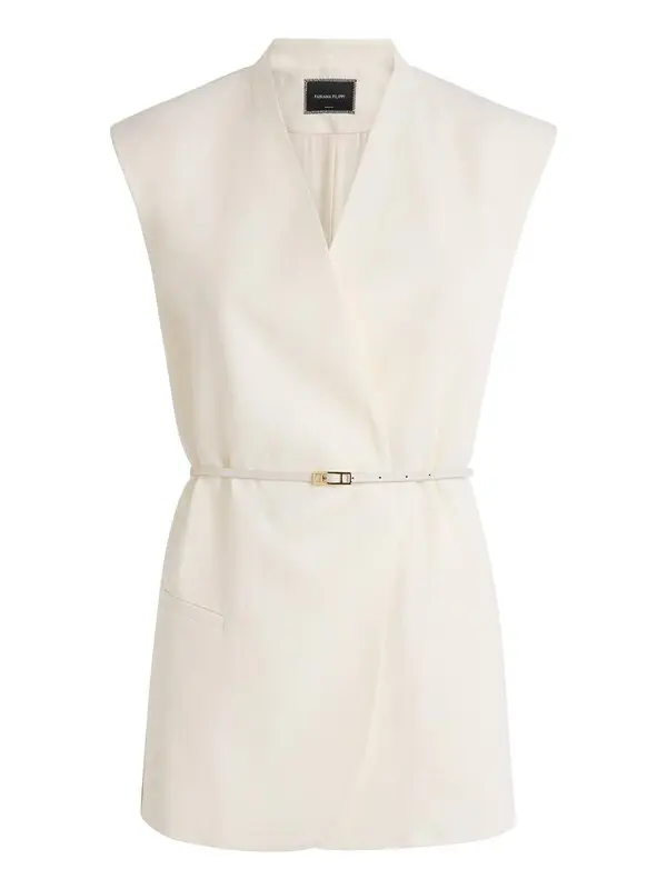 Fabiana Filippi Crepe Sleeveless Blouse - Ivory