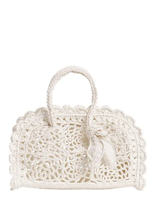 Jacquemus Le Petite Turismo Raffia Top-handle Bag - White