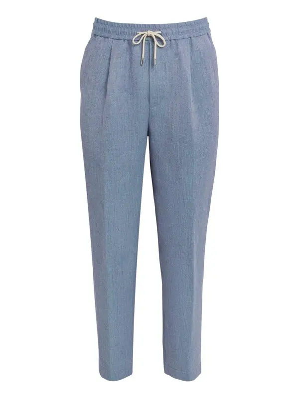 Jacob Cohen Linen Drawstring Trousers - Blue